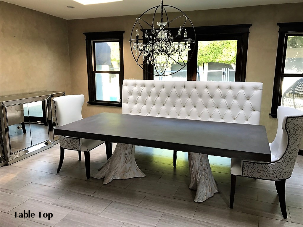 Stump comcrete table - Encino Fireplace Shop